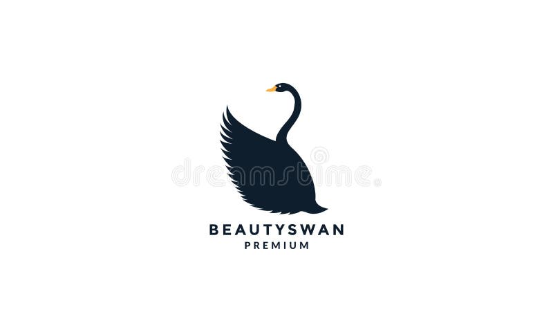 Swan or Goose Beauty Silhouette Modern Logo Vector Illustration Design ...