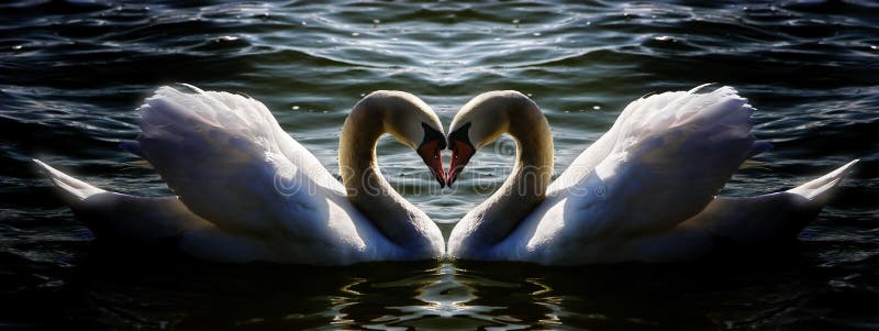 Swan heart stock photo. Image of dating, honey, marriage - 4451570