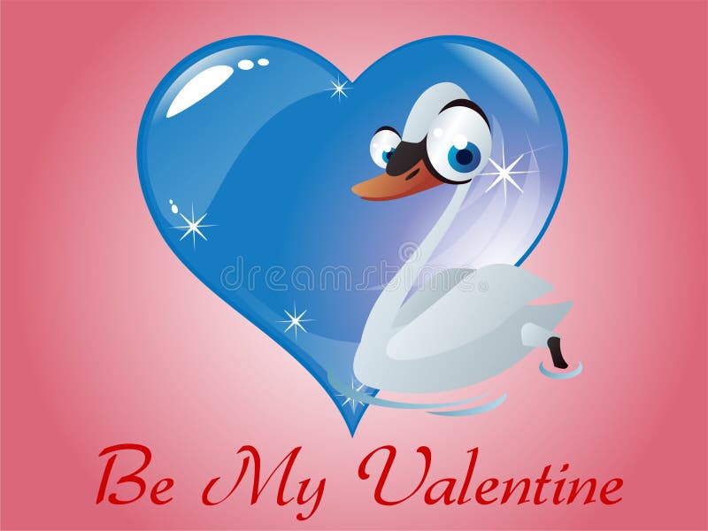Swan is in a heart shape stock vector. Illustration of love - 344083289