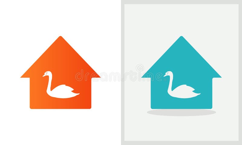 Swan House Logo Design. Home Logo with Swan Concept Vector Stock Vector ...