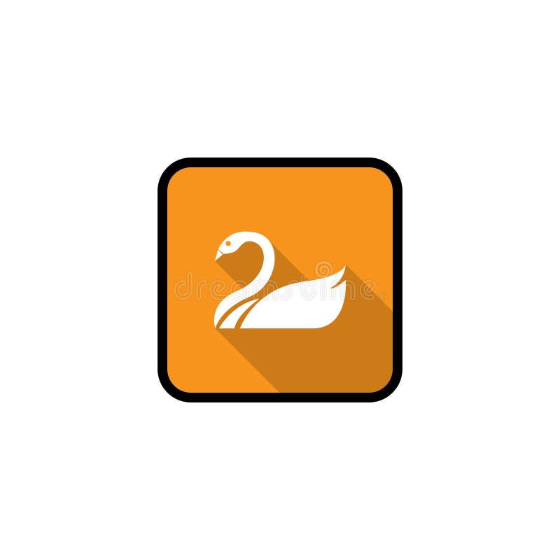 Swan icon flat stock illustration. Illustration of sign - 199527647
