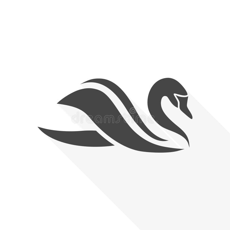 Swan Icon - Vector Illustration with Long Shadow Stock Vector ...