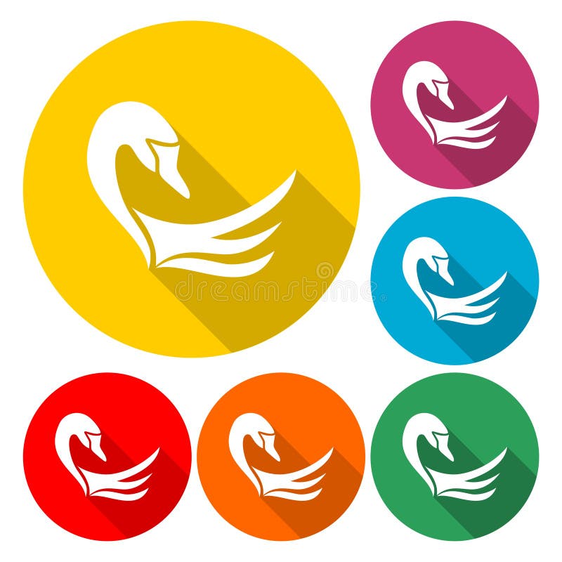 Swan Icon - Vector Illustration with Long Shadow Stock Vector ...
