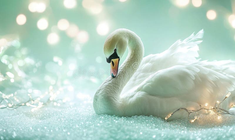 A Swan is Laying on the Ground Stock Image - Image of grace, animal ...
