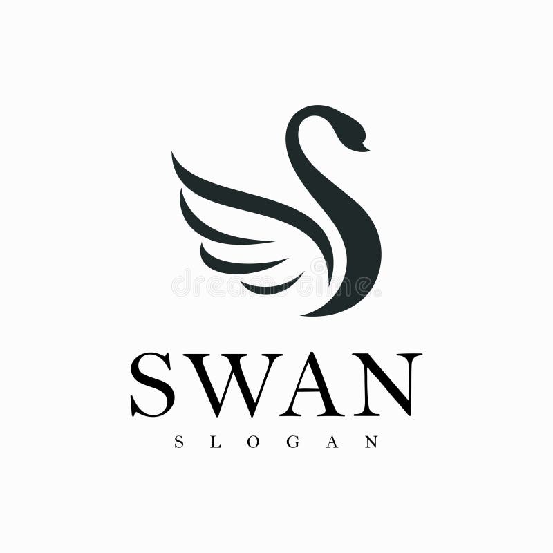 Swan Logo Simple and Elegant Vector Symbol Stock Vector - Illustration ...
