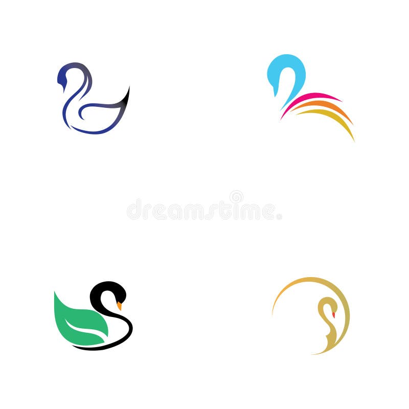 Swan Logo and Symbol Images Illustration Design Stock Vector ...