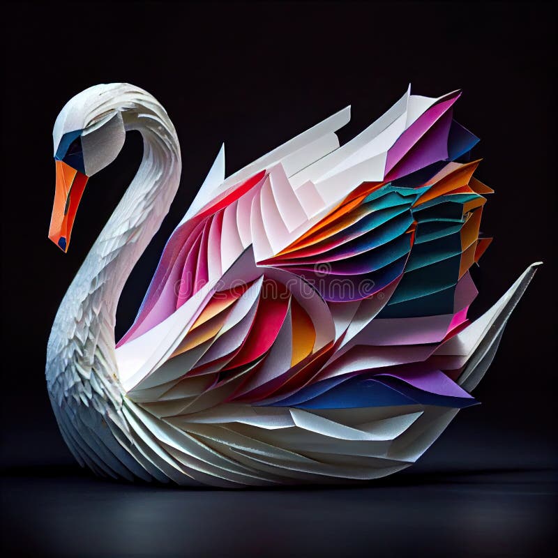 Swan Made of Paper, Abstract. Stock Illustration - Illustration of swan ...