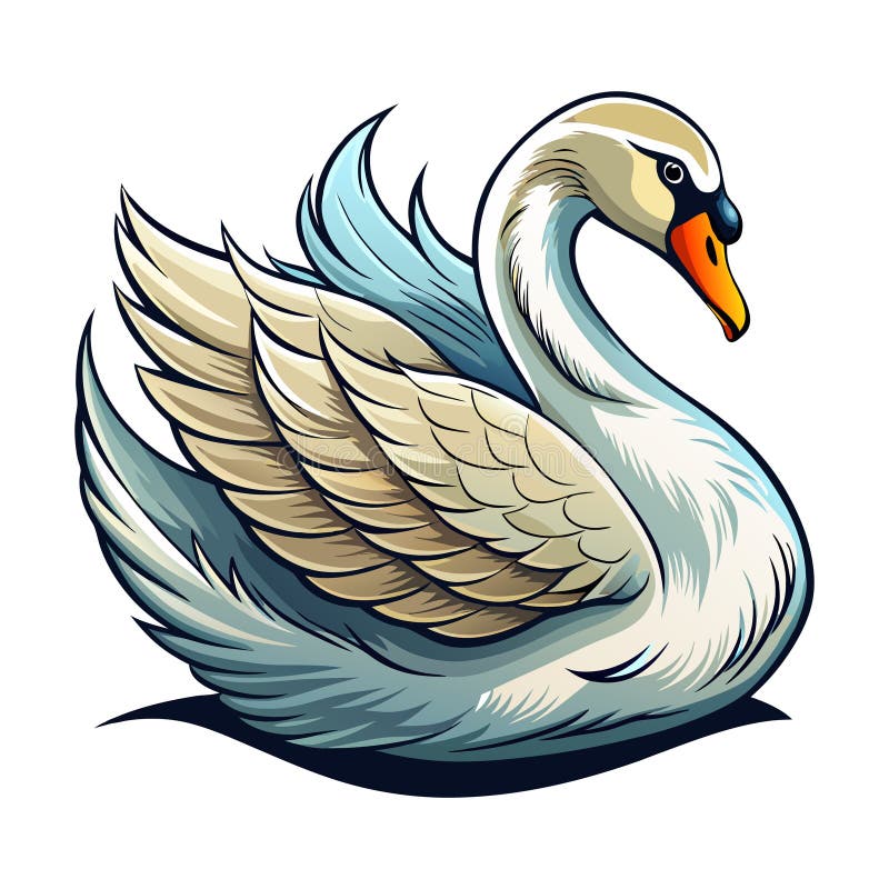 Swan Mascot Sticker Vector Design Stock Illustration - Illustration of ...
