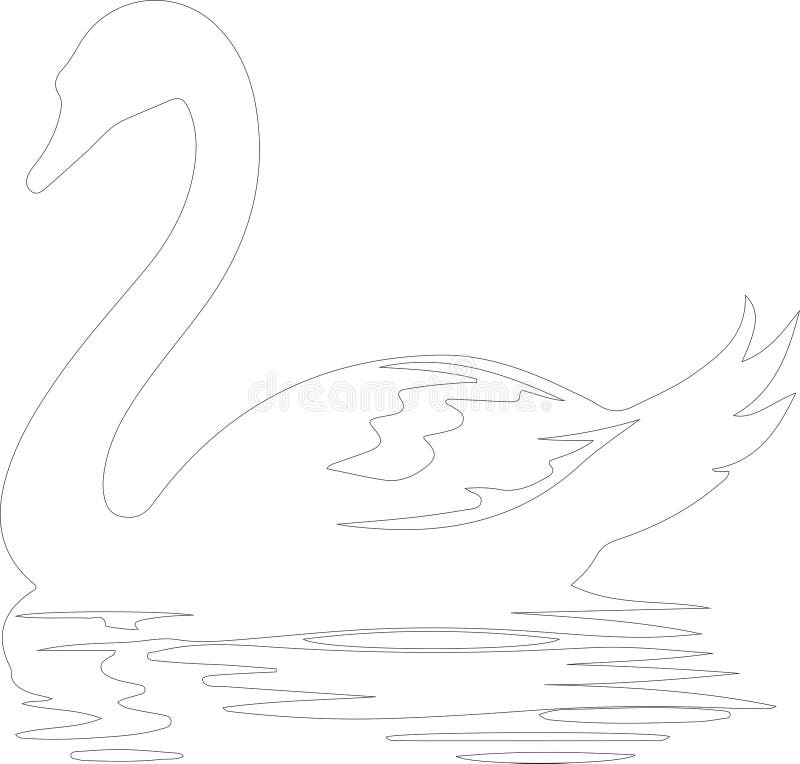 Swan Outline Silhouette Generative Ai Stock Vector - Illustration of ...