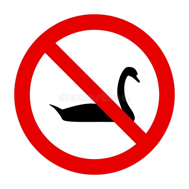 Swan and prohibition sign stock vector. Illustration of silhouette ...