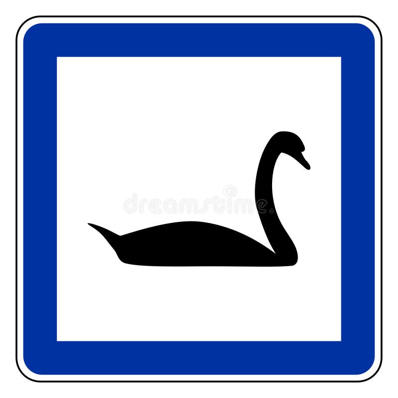 Swan and road sign stock vector. Illustration of info - 228344860