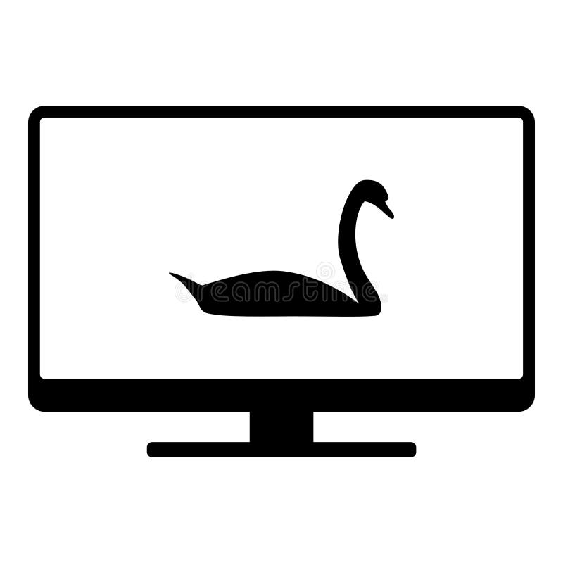 Swan and screen stock illustration. Illustration of olor - 190659252
