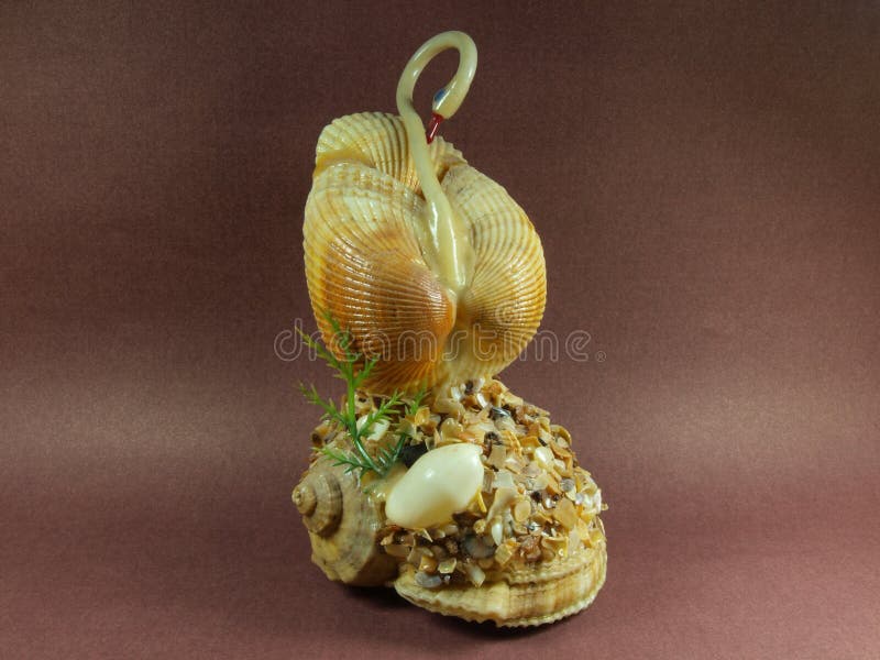 Swan. Souvenir Made from Shells Stock Image - Image of company, plant ...