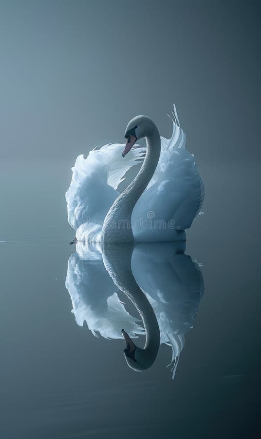 A Swan is Standing in the Water with Its Head Turned To the Side Stock ...