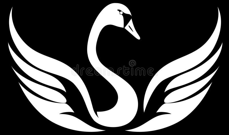 Swan Stylized Vector Symbol with Transparent PNG Stock Image ...