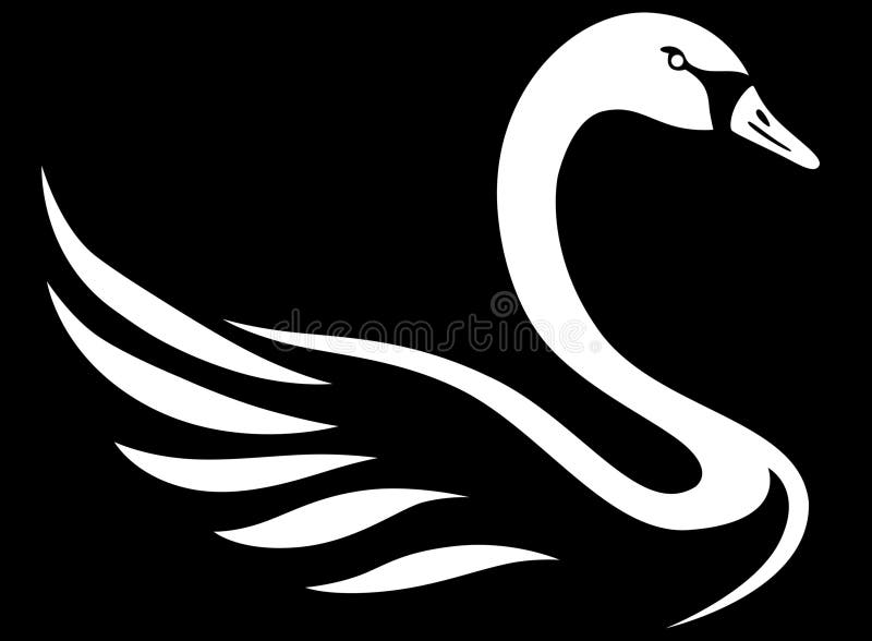 Swan Stylized Vector Symbol with Transparent PNG Stock Image ...