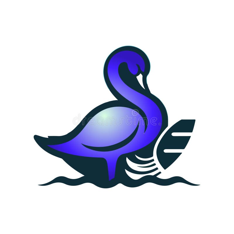 Swan Vector Logo Icon Colour Image Stock Illustration - Illustration of ...