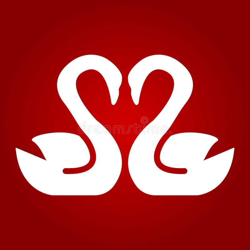 Swans in Love Glyph Icon, Valentines Day Stock Vector - Illustration of ...