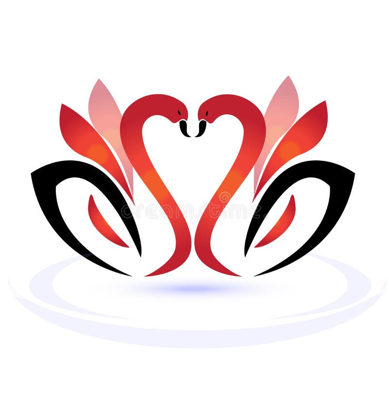 Swans In Love Stock Vector Illustration Of Curve Element 12542344