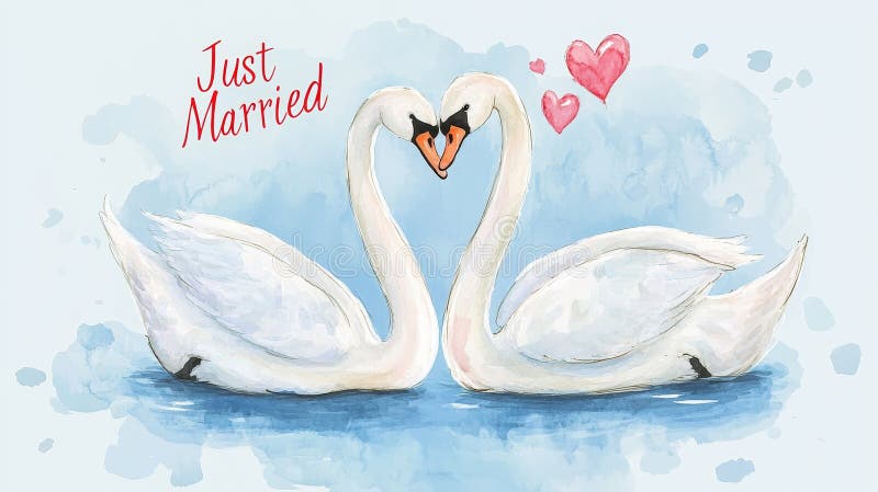 Swans in Love a Wedding Celebration Two Swans Forming a Heart ...