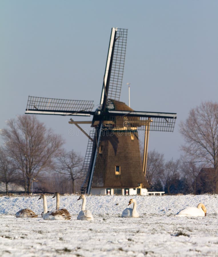 Old mill in winter stock image. Image of classical, mill - 23478865