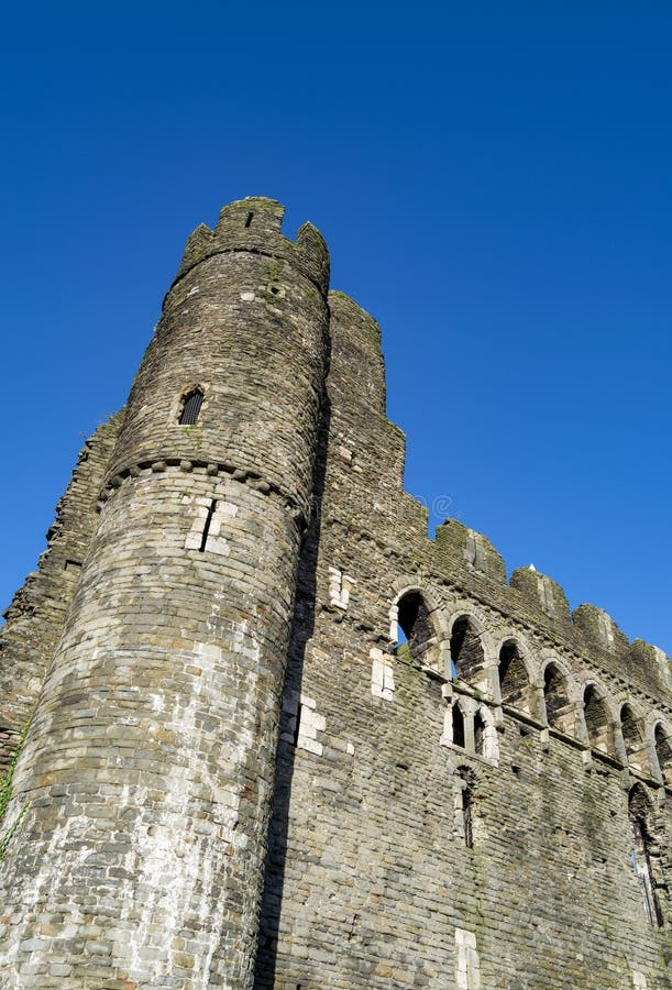 Swansea Castle with Flowers and BT Building in Background Editorial ...