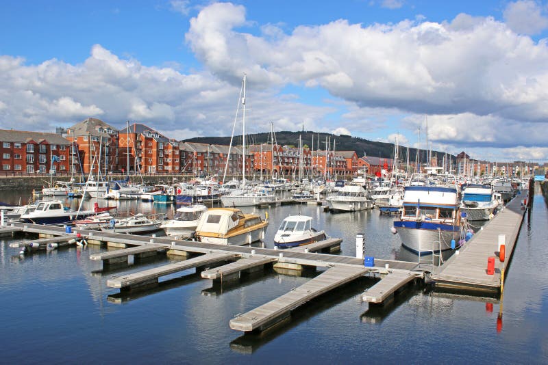 Swansea Marina stock photo. Image of sailing, river, tawe - 65898870