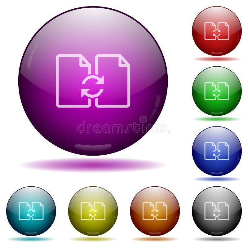 Swap Documents Glass Sphere Buttons Stock Vector - Illustration of blue ...