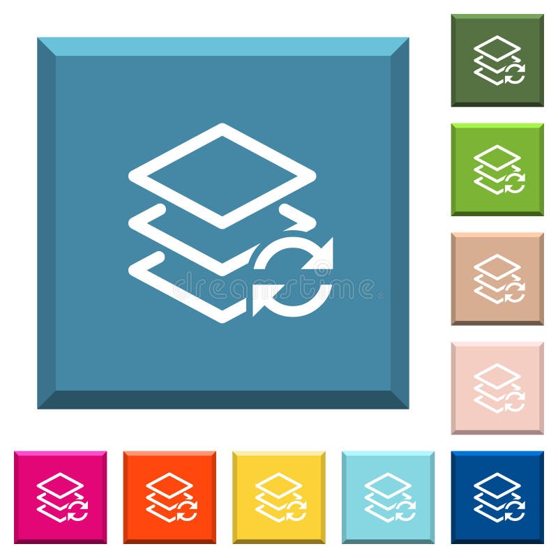 Swap Layers White Icons on Edged Square Buttons Stock Vector ...
