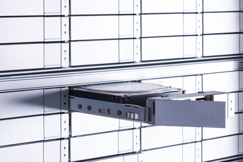 Swapping Hard Drive in Data Storage Array Used for Internet Clou Stock ...
