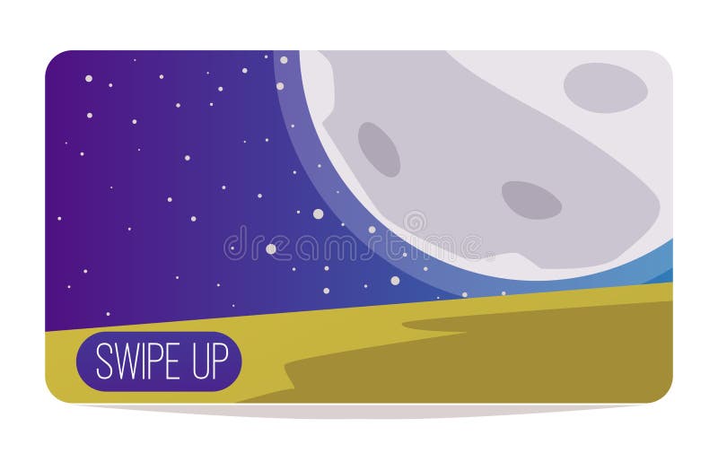 Swapping App Screen Design with Space Objects Cartoon Vector ...