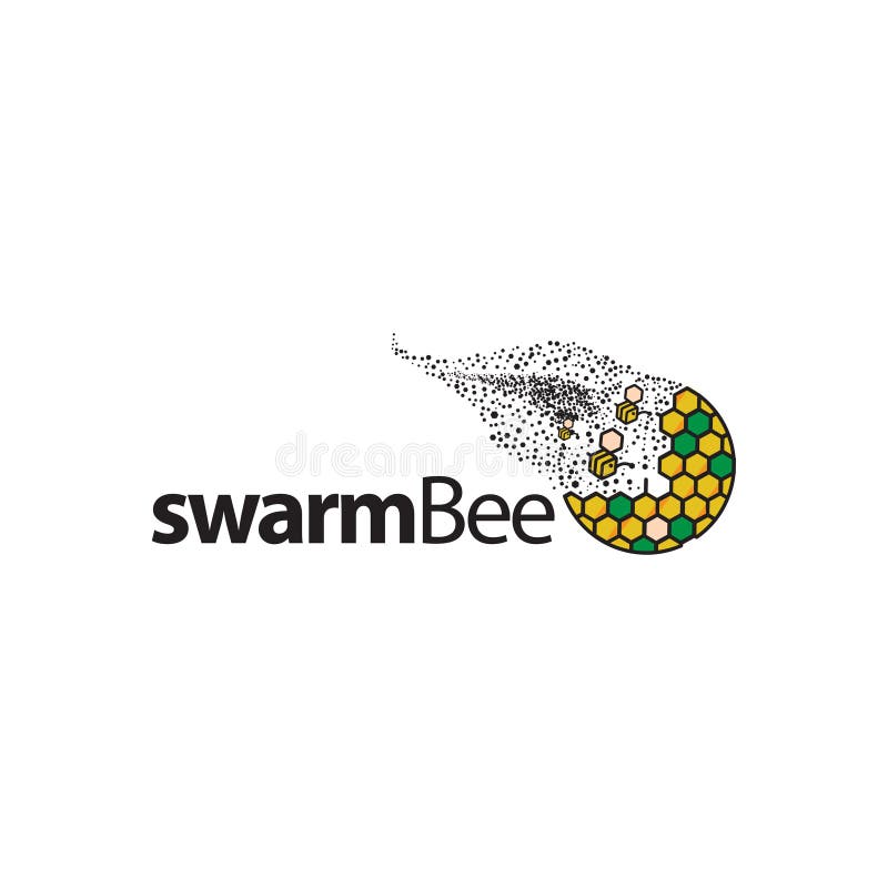 Swarm Bee Logo Vector Element. Bee Vector Template Stock Vector ...