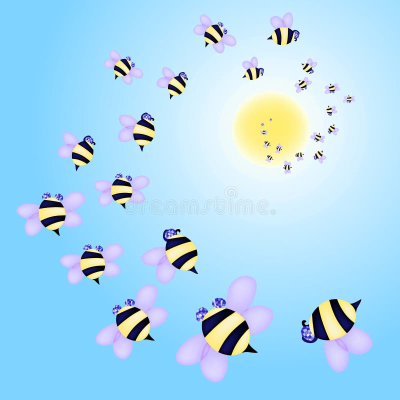 Swarm of bees stock vector. Illustration of cartoon, sting - 10596838