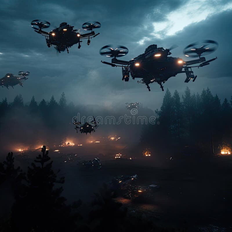 Swarm of FPV Drones in Combat Attack Stock Photo - Image of kamikaze ...