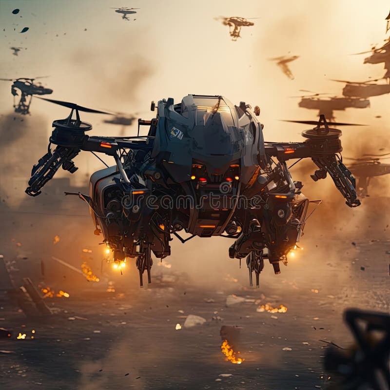 Swarm of FPV Drones in Combat Attack Stock Photo - Image of operation ...