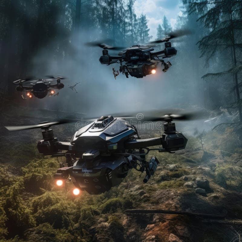 Swarm of FPV Drones in Combat Attack Stock Image - Image of antitank ...