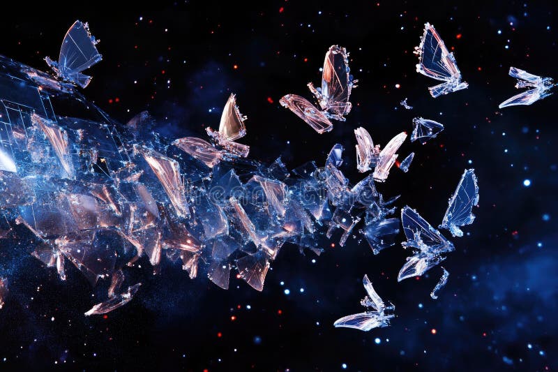 A Swarm of Nanobots Rebuilding a Shattered Spaceship Hull in Deep Space ...