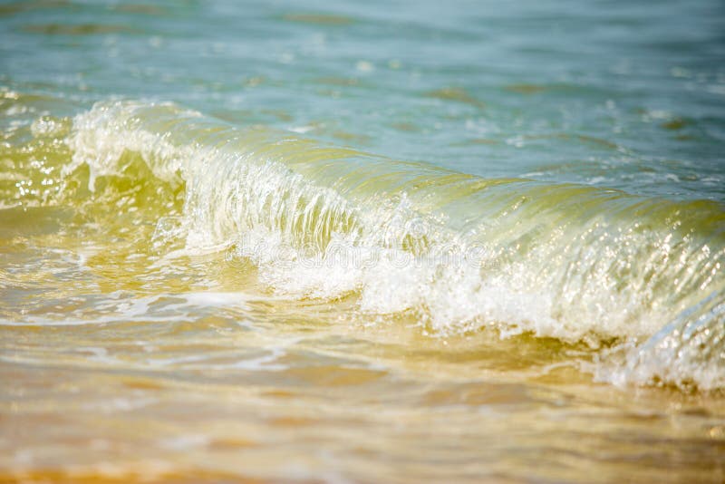 Swash of the Rolling Wave on the White Sand Beach Stock Photo - Image ...
