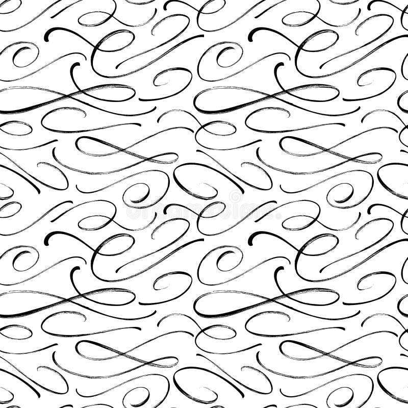 Swash Vector Seamless Pattern. Stock Vector - Illustration of drawn ...
