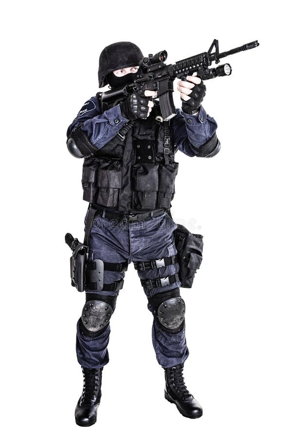 SWAT Officer with Ballistic Shield Stock Photo - Image of backup ...