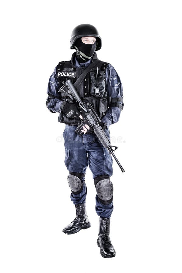 SWAT officer stock image. Image of tactics, armed, equipment - 40957545