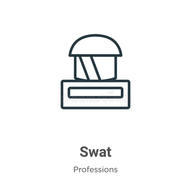 Swat Outline Vector Icon. Thin Line Black Swat Icon, Flat Vector Simple ...