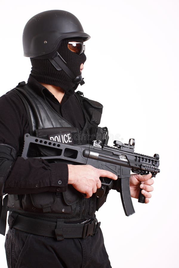 SWAT police officer stock photo. Image of military, indoor - 12328806