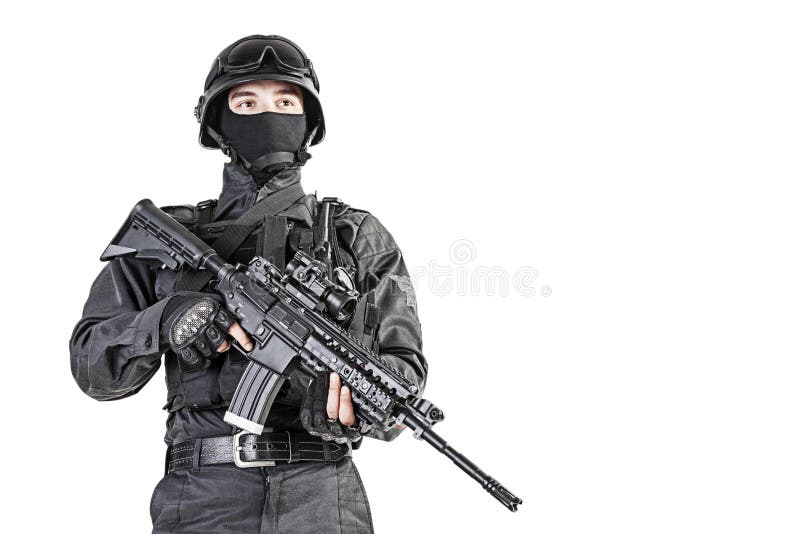 SWAT police officer stock photo. Image of counter, special - 60974176