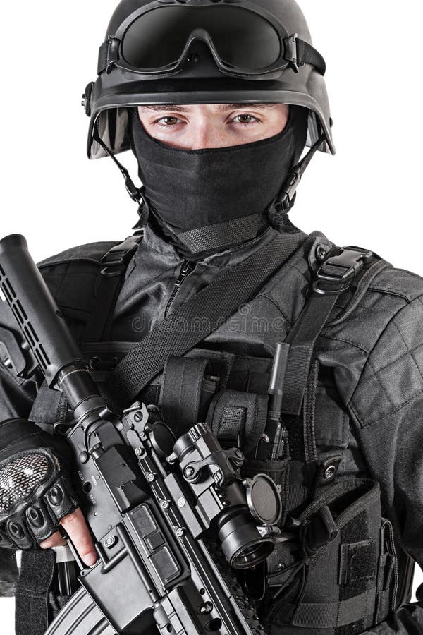 SWAT police officer stock image. Image of swat, rifle - 60979041