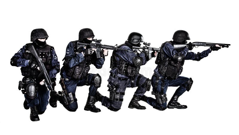 SWAT team in action stock image. Image of military, special - 38226805
