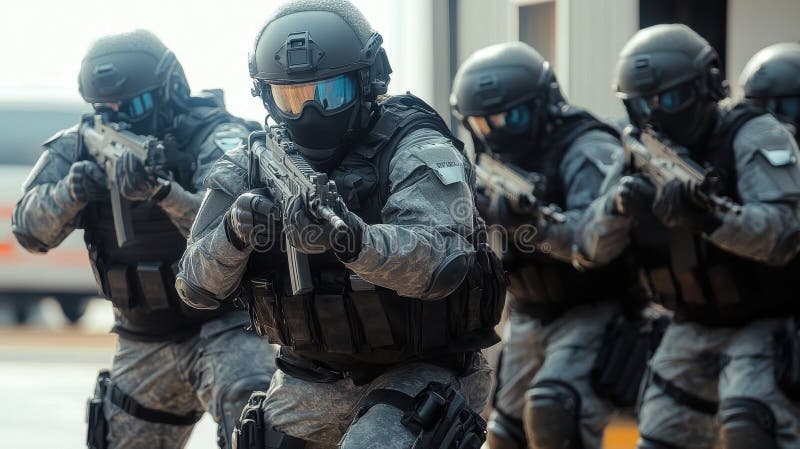 SWAT Team in Action Demonstrating Tactical Response and Coordination ...