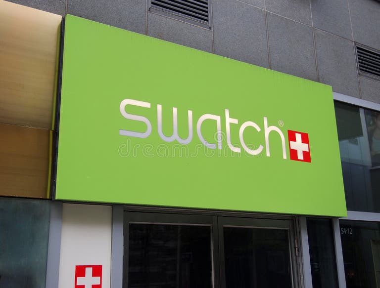 Swatch Logo on the wall editorial photo. Image of area - 20718896