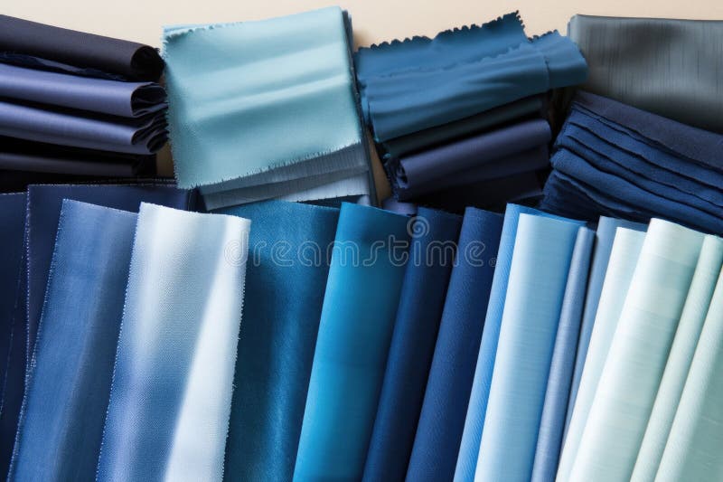 Swatches of Fabric in Various Shades of Blue Stock Illustration ...
