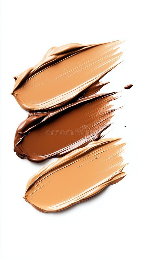 Swatches of Various Shades of Foundation Applied on a Clean Surface for ...